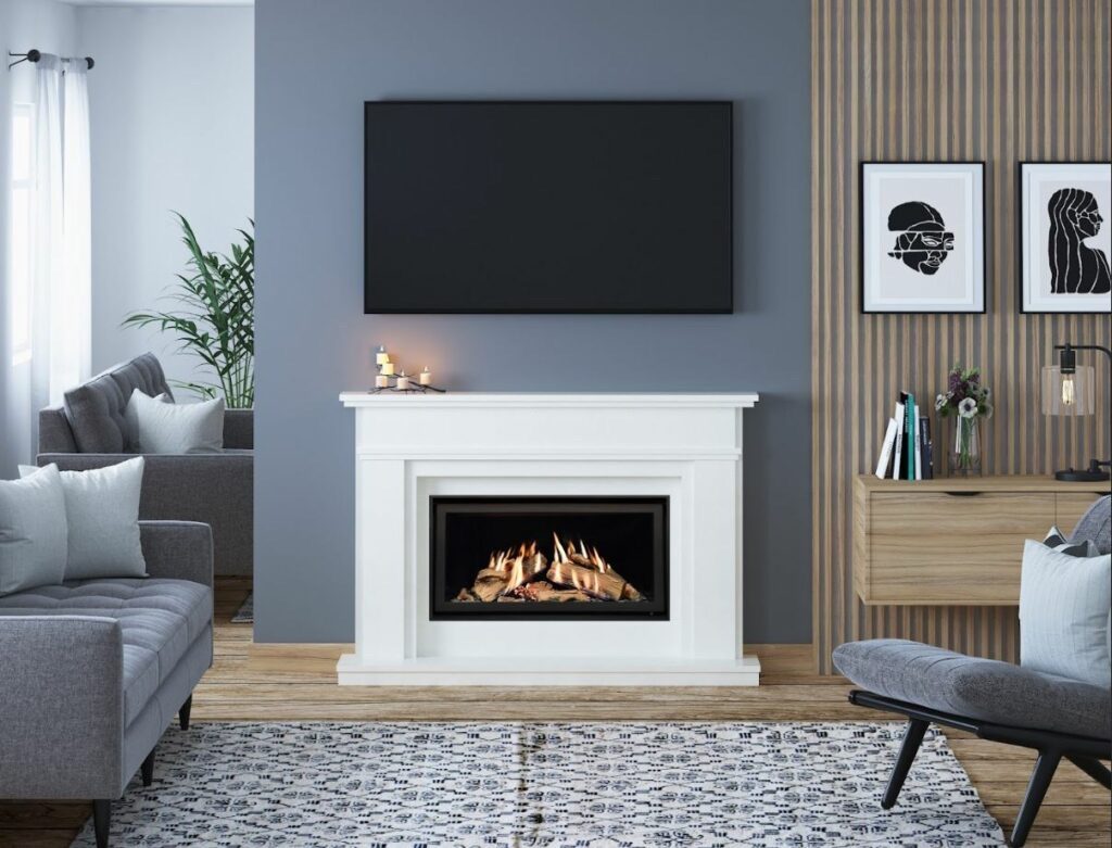 Cobblestone Micromarble Gas Fireplace - Zigis Fireplaces