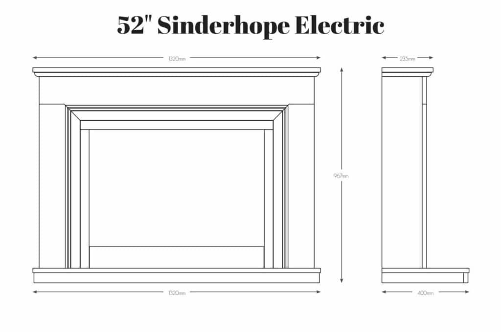 Sinderhope Micro Marble Electric Fireplace - Zigis Fireplaces